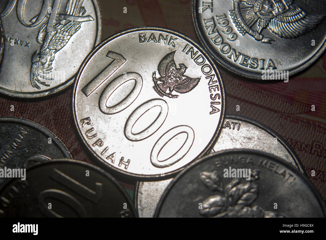 rupiah coins stack macro close up money Stock Photo - Alamy