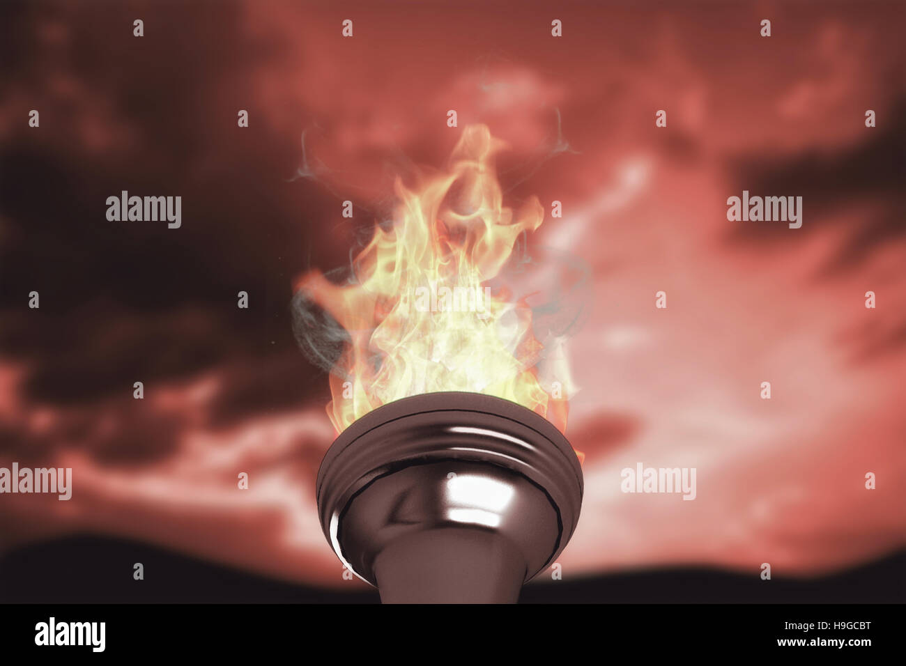 Composite image of the olympic fire Stock Photo - Alamy