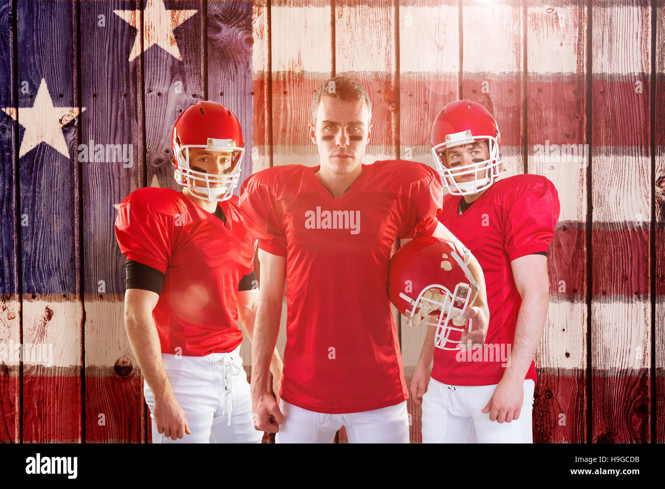 Composite image of american football team Stock Photo - Alamy