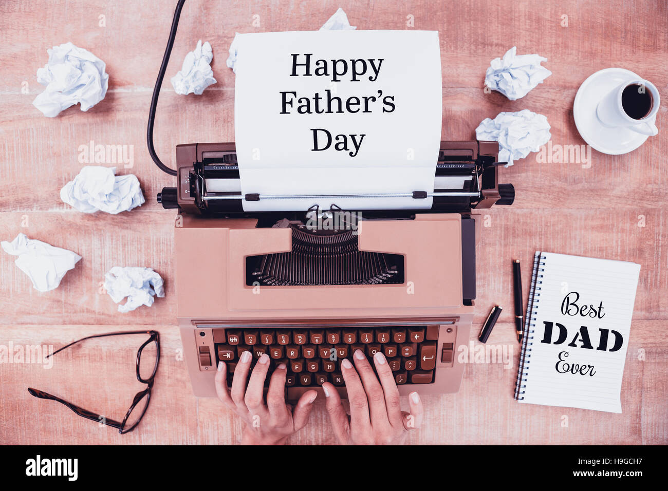 Hands typing on typewriter Stock Photo - Alamy