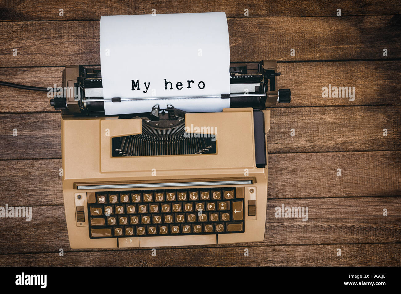 Composite image of my hero message Stock Photo - Alamy