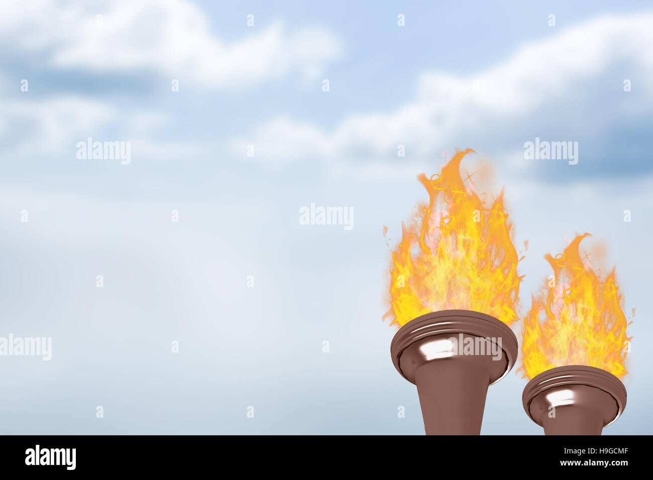 Composite image of the olympic fire Stock Photo - Alamy