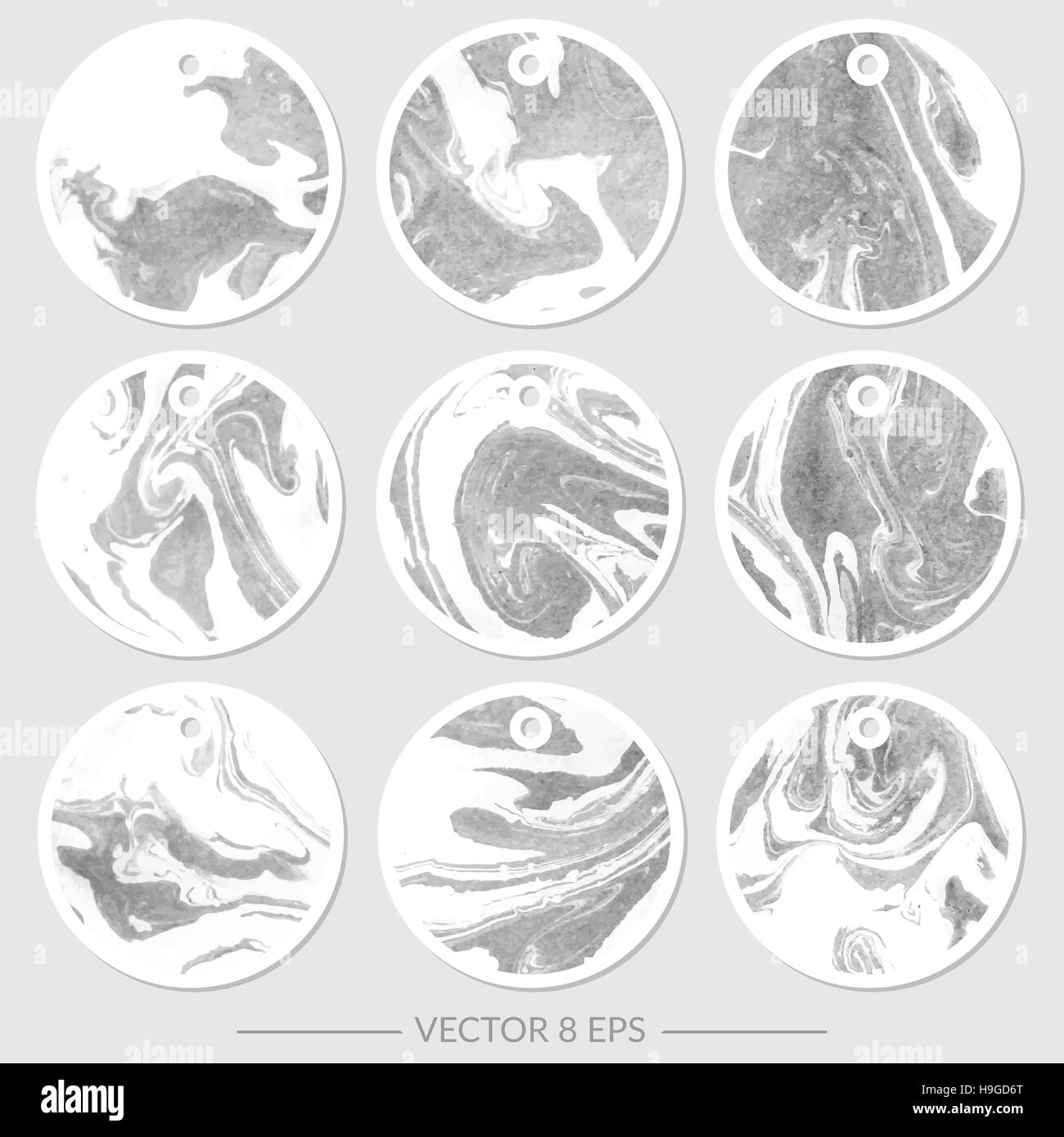 Vector. Set of tags with marble textures. Set of gentle marble textures ...