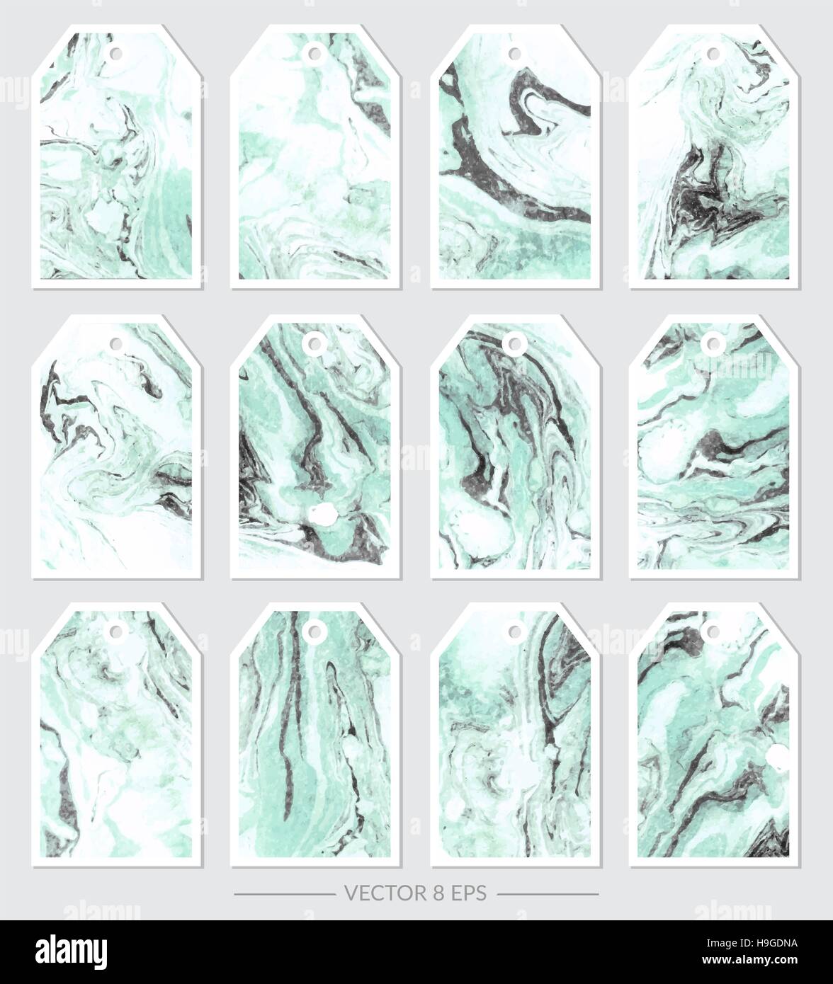 Vector. Set of tags with marble textures. Set of gentle marble textures ...