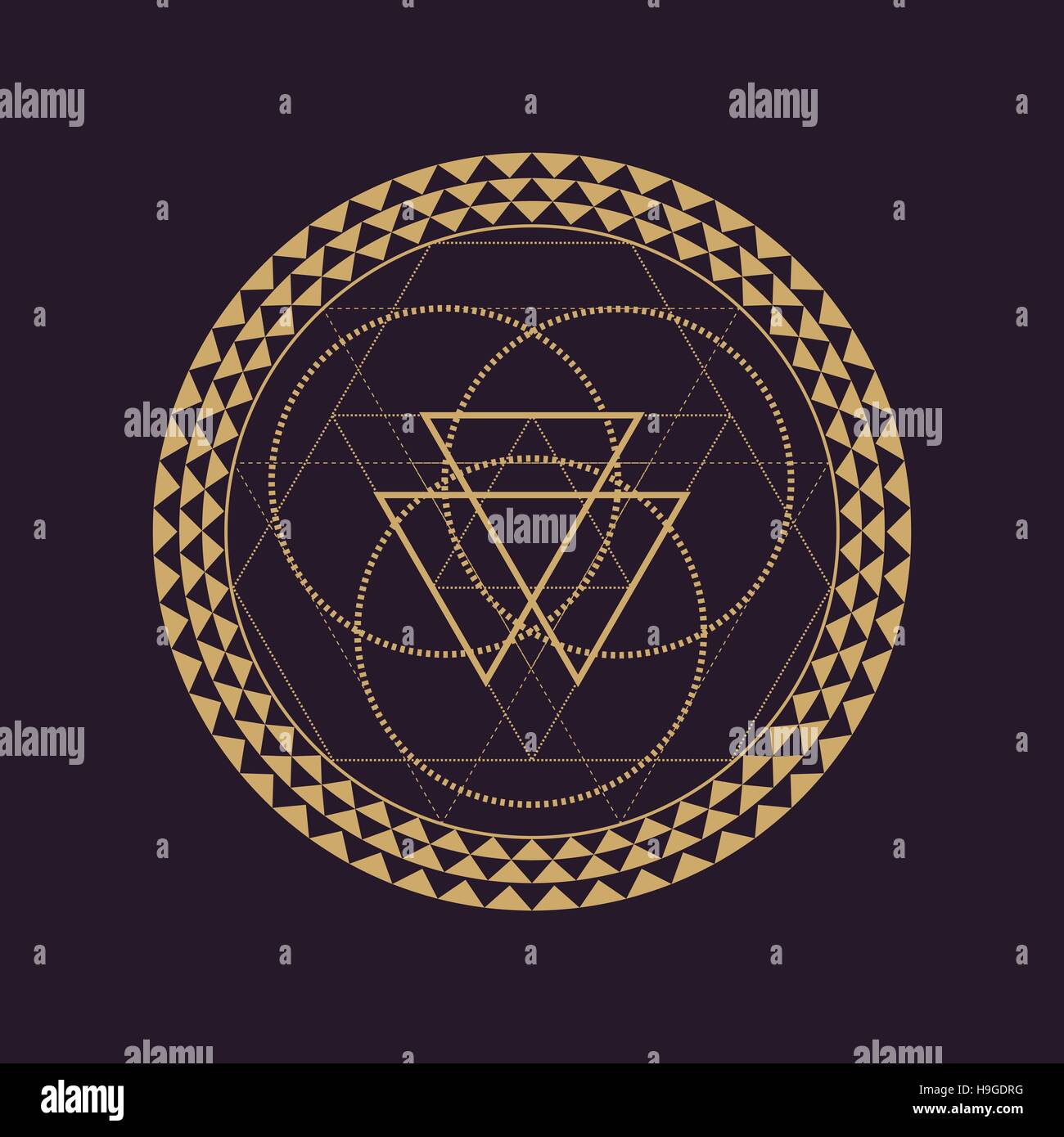 vector gold monochrome design abstract mandala sacred geometry ...