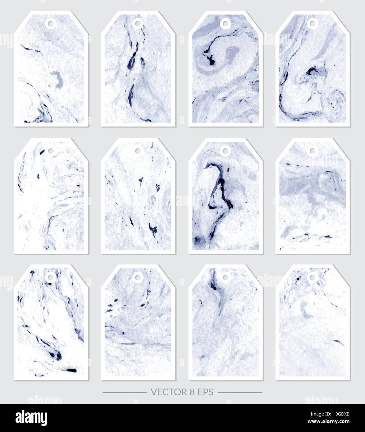 Vector. Set of tags with marble textures. Set of gentle marble textures ...