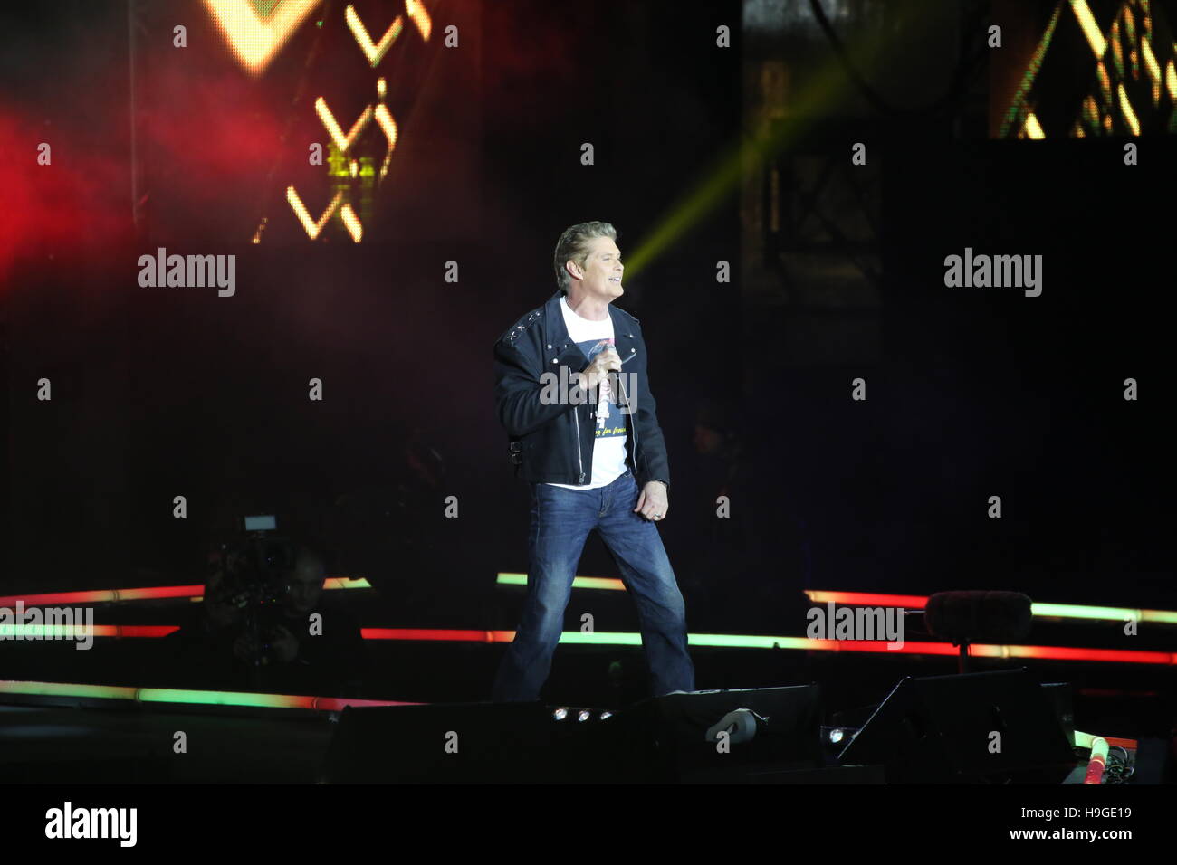 David Hasselhoff performs on stage at New Year´s Eve celebration on ...