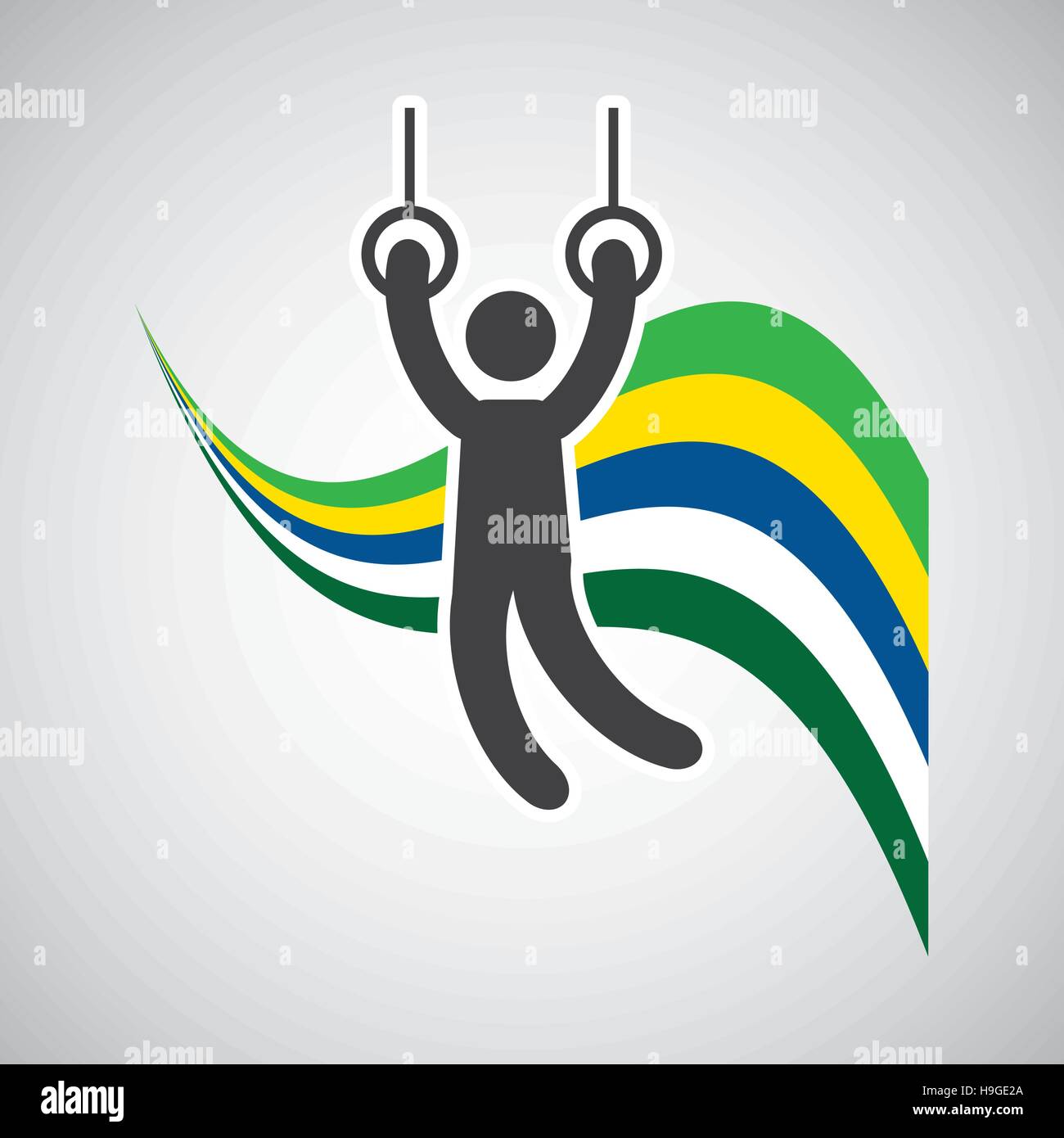 gymnastic still rings sportsman flag background design vector ...