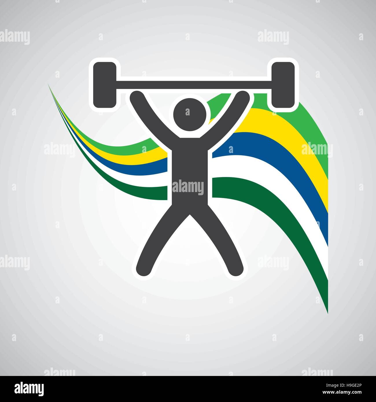 weight lifting sportsman flag background design vector illustration eps ...