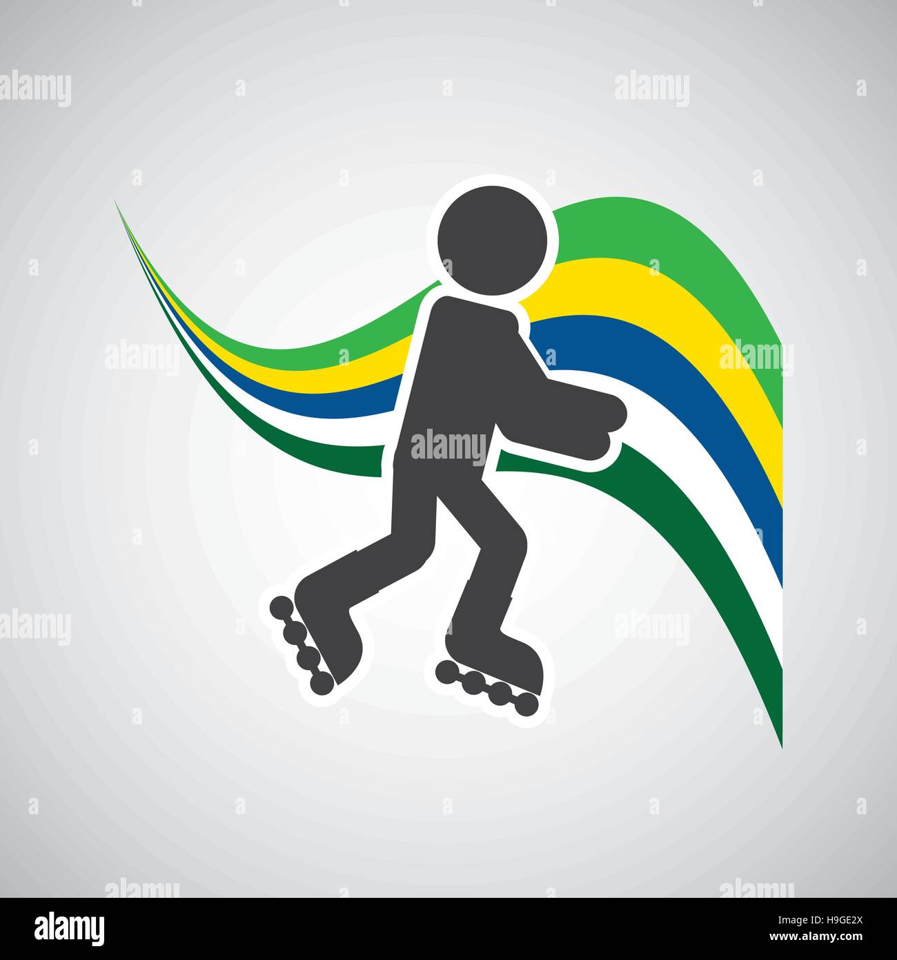 roller skate sportsman flag background design vector illustration eps ...
