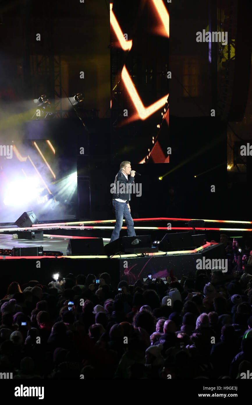 David Hasselhoff performs on stage at New Year´s Eve celebration on ...