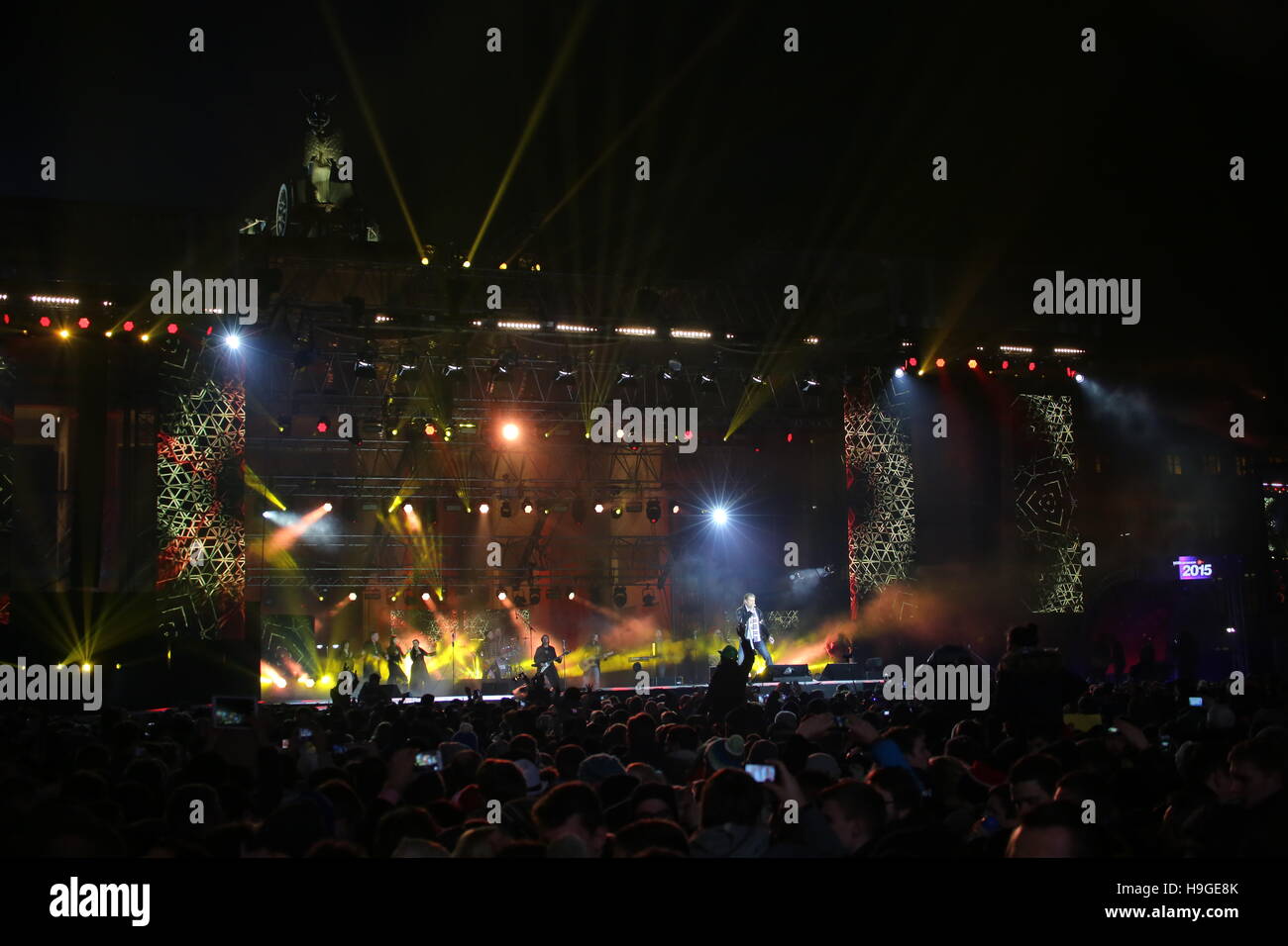 David Hasselhoff performs on stage at New Year´s Eve celebration on ...