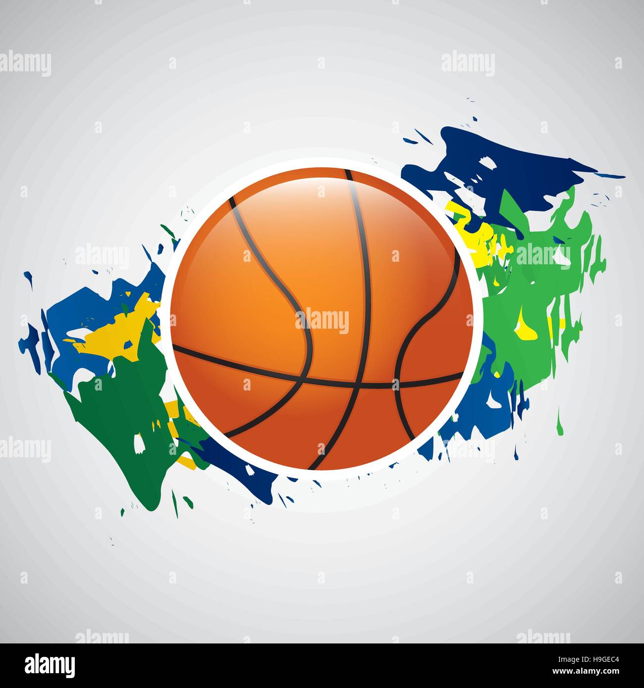 ball basketball olympic games brazilian flag colors vector illustration ...