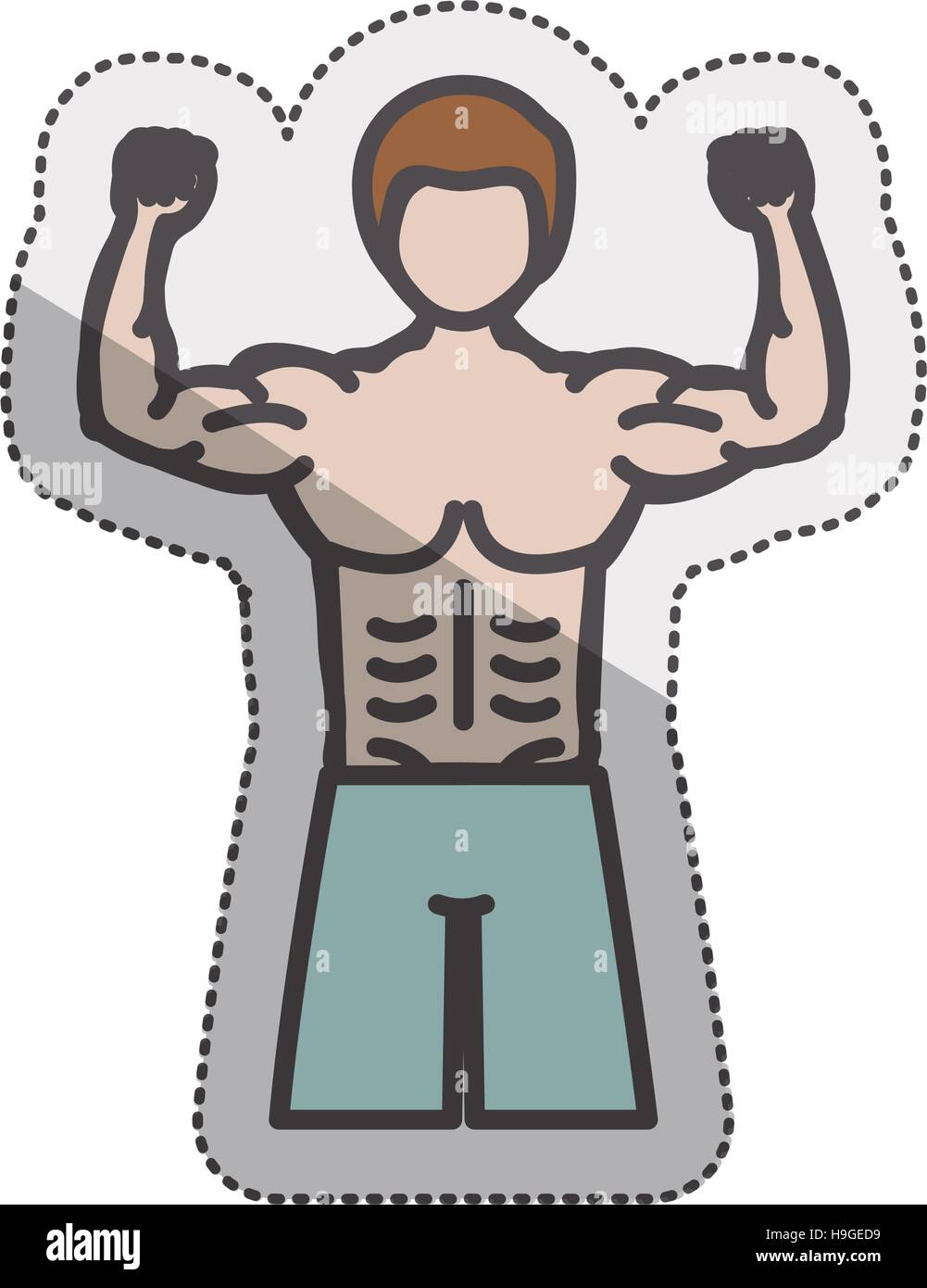 Avatar man icon. Healthy lifestyle fitness and sport theme. Isolated ...