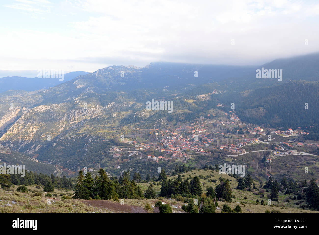 Agoriani village in Central Greece Stock Photo - Alamy