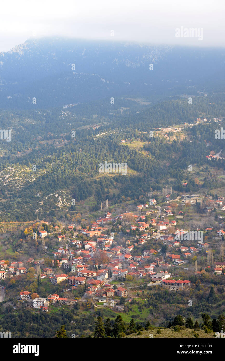Agoriani village in Central Greece Stock Photo - Alamy