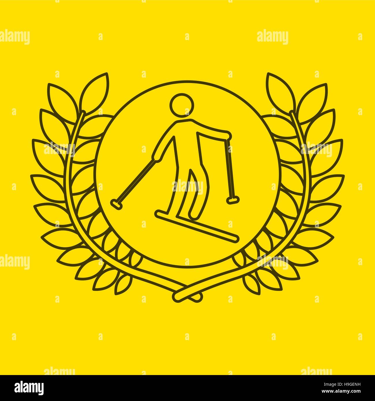 skiing sportsman flag background design vector illustration eps 10 ...