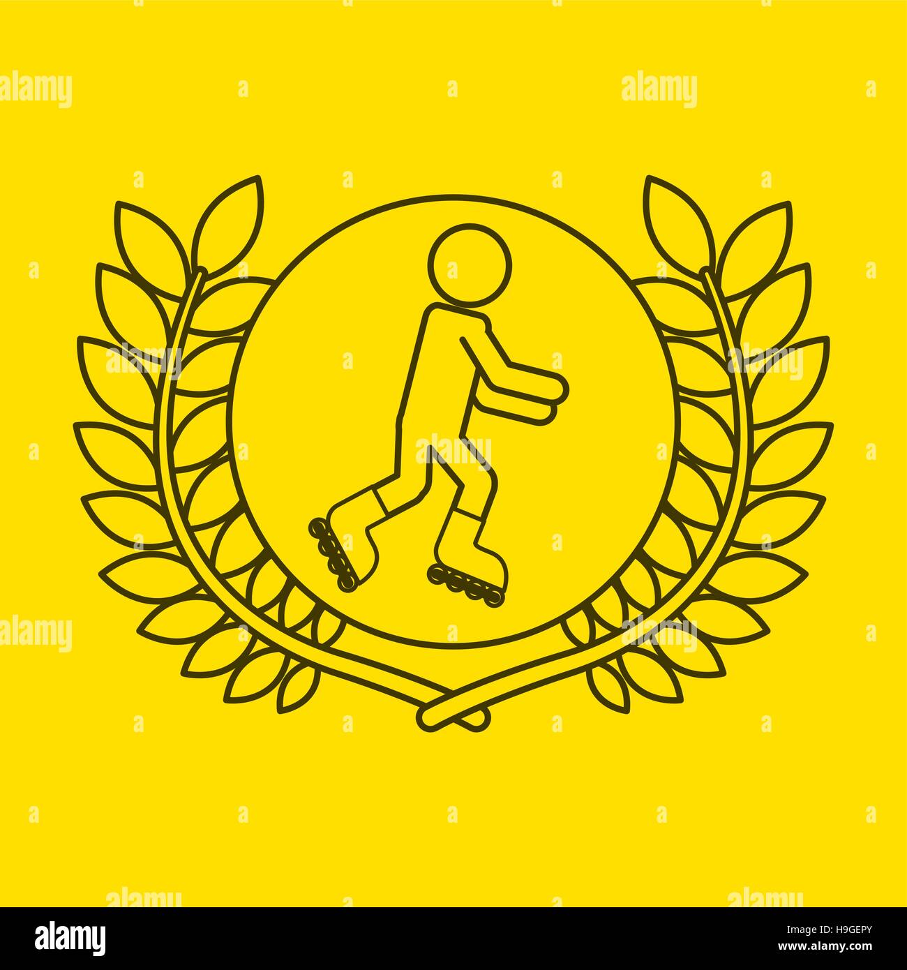 roller skate sportsman flag background design vector illustration eps ...
