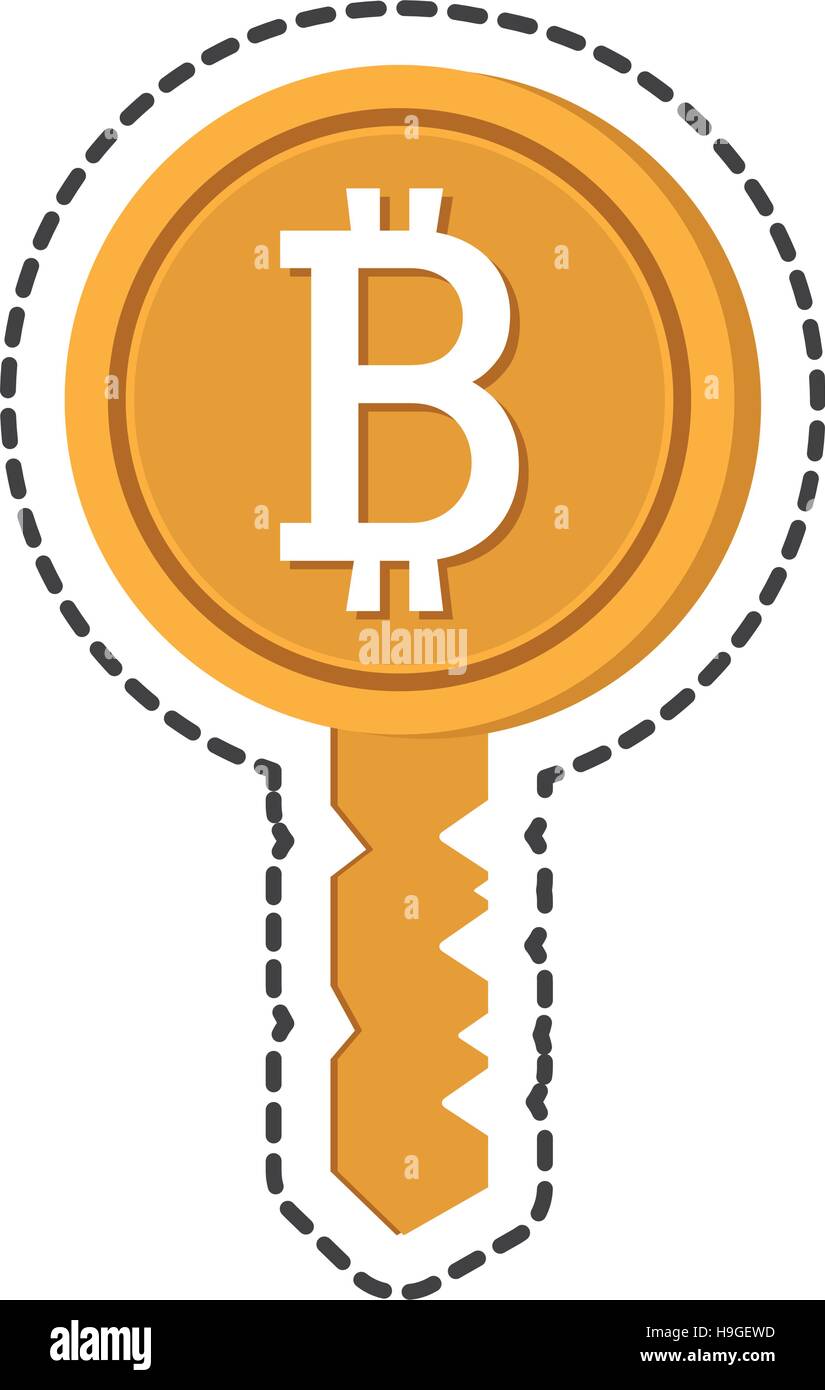 bitcoin key isolated icon vector illustration design Stock Vector Image ...