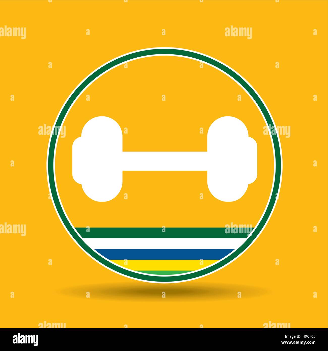 barbell weight sport badge icon vector illustration eps 10 Stock Vector ...
