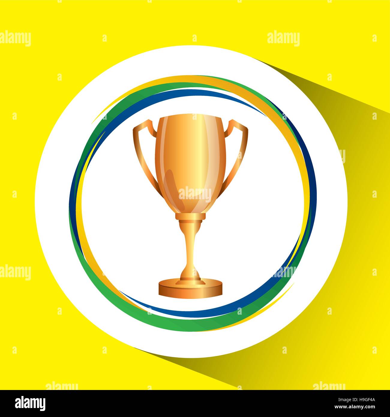 trophy olympic games brazilian flag colors vector illustration eps 10 ...