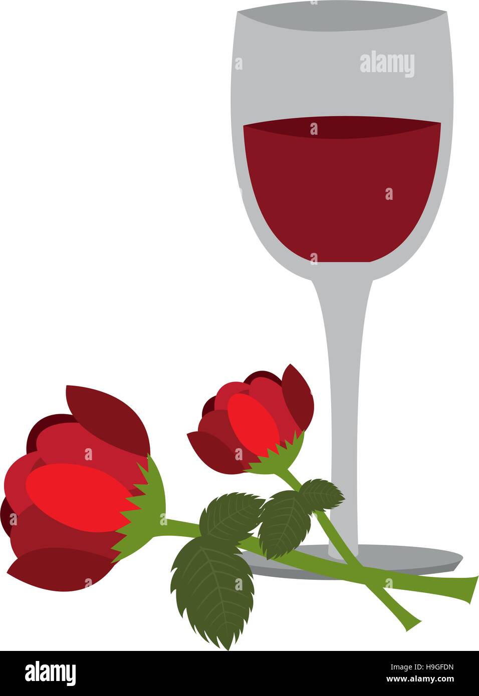 wine cup with rose vector illustration design Stock Vector Image & Art ...
