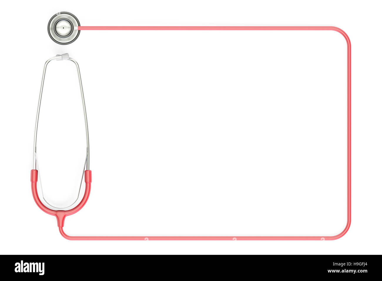 Stethoscope as frame, 3D rendering isolated on white background Stock ...