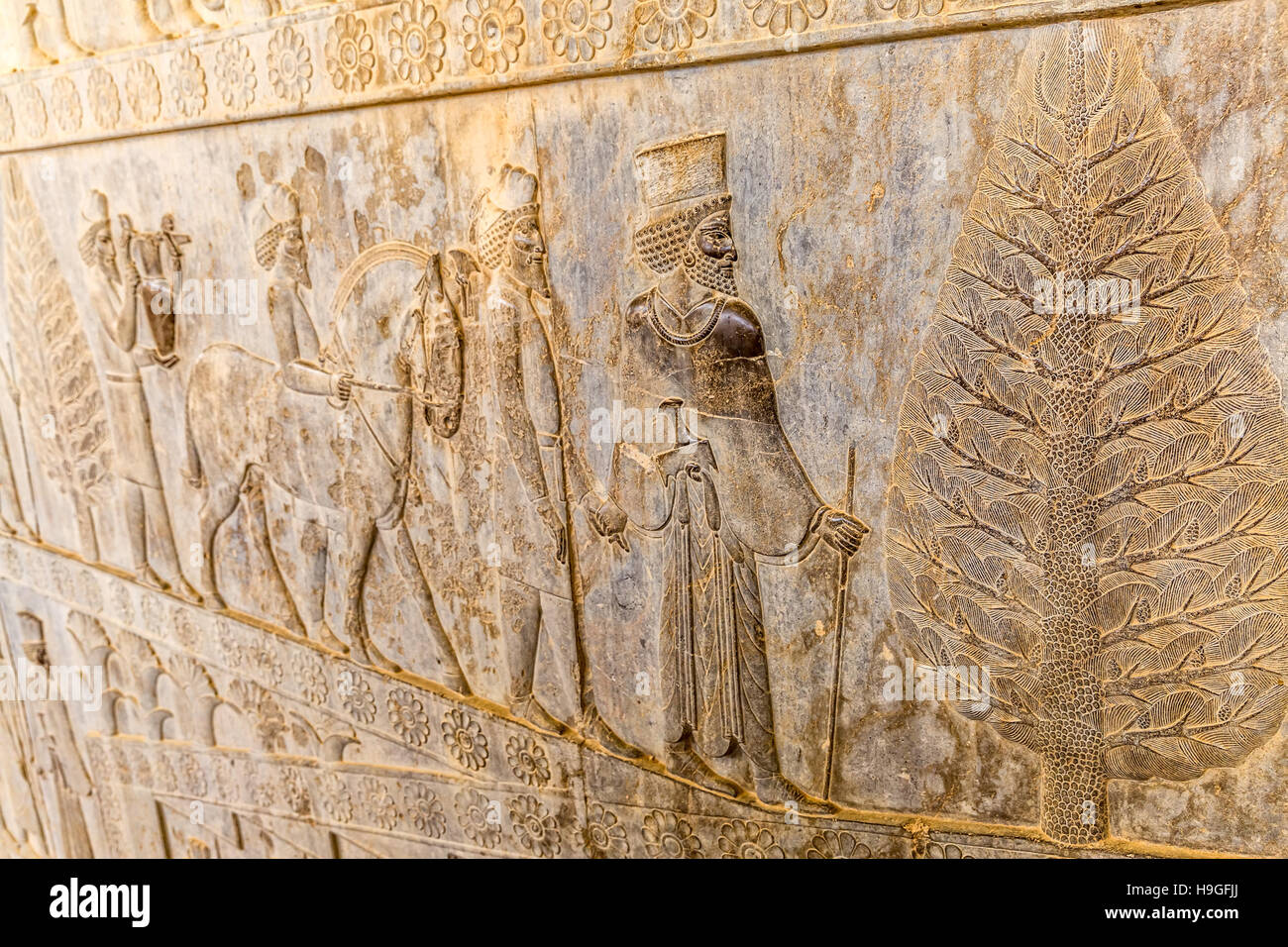 Residents of historical empire with animals in Persepolis Stock Photo ...