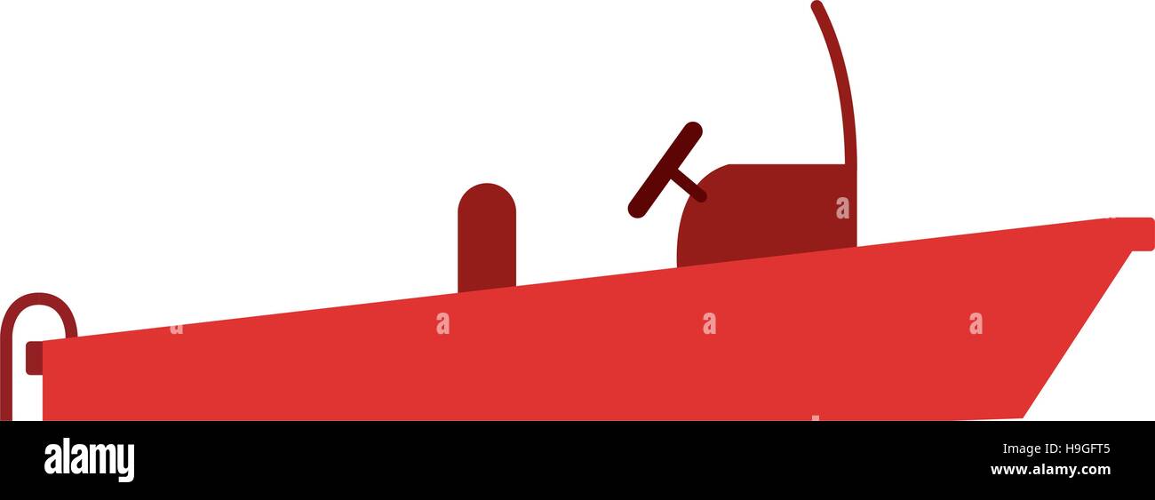 Red boat icon. Emergency tool rescue save and department theme ...