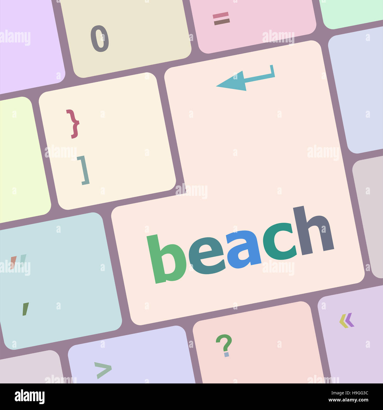 beach enter button on keyboard keys Stock Photo - Alamy