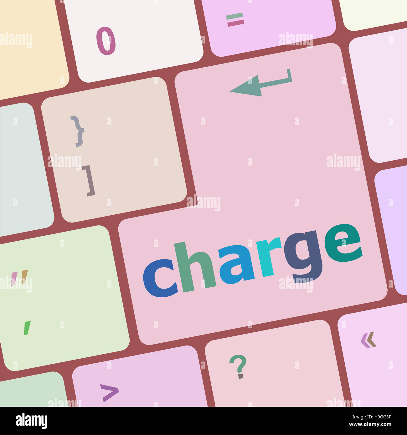 charge button on computer pc keyboard key Stock Photo - Alamy