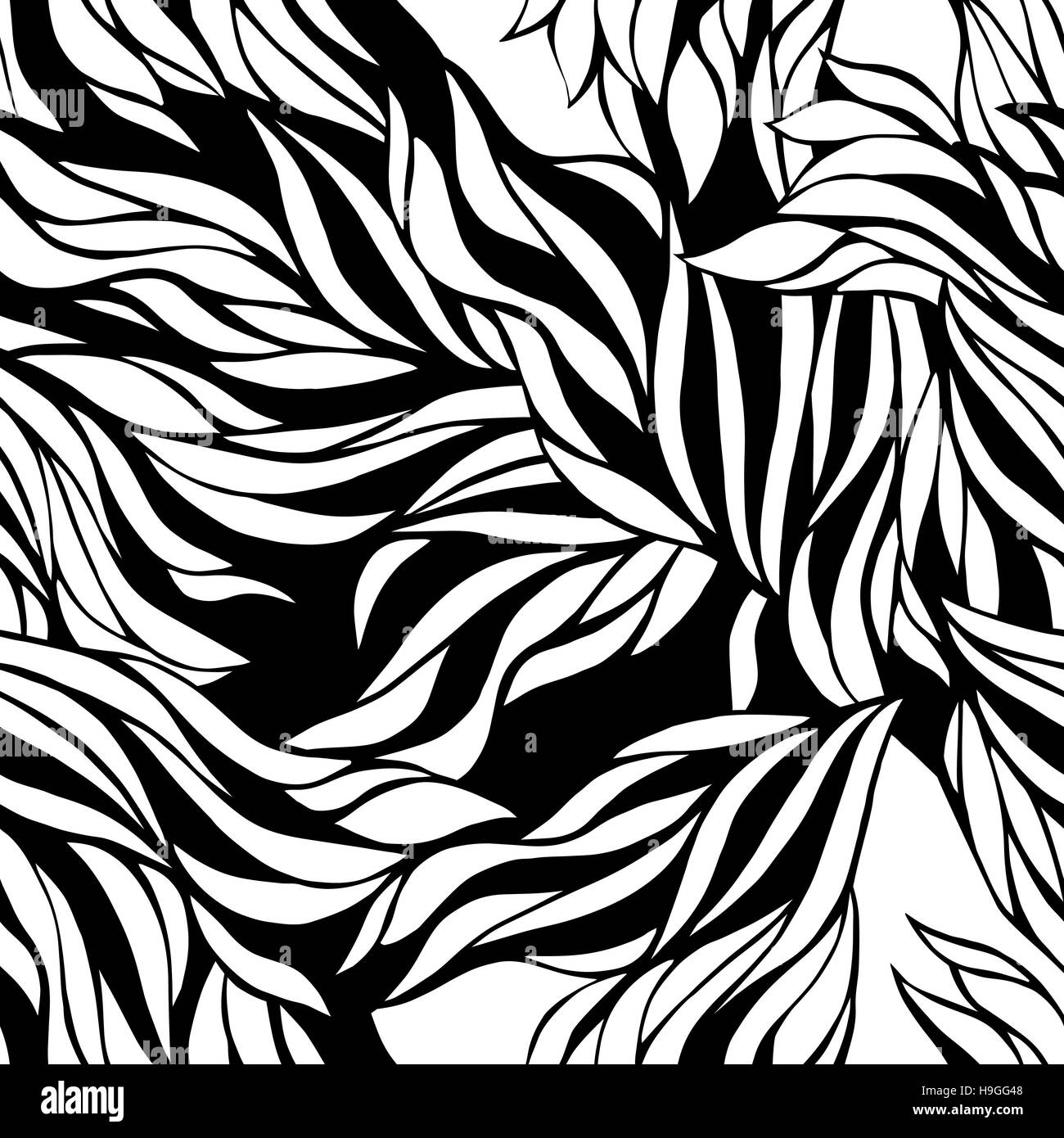 Vector seamless black and white pattern hand drawn ink for wallpaper ...