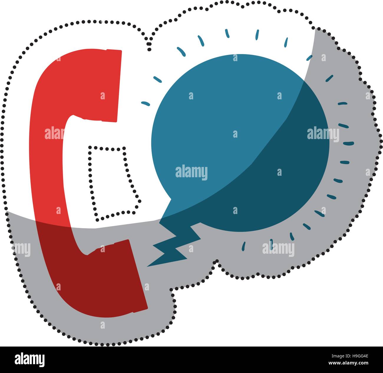 Phone device and bubble icon. Call telephone communication and contact ...