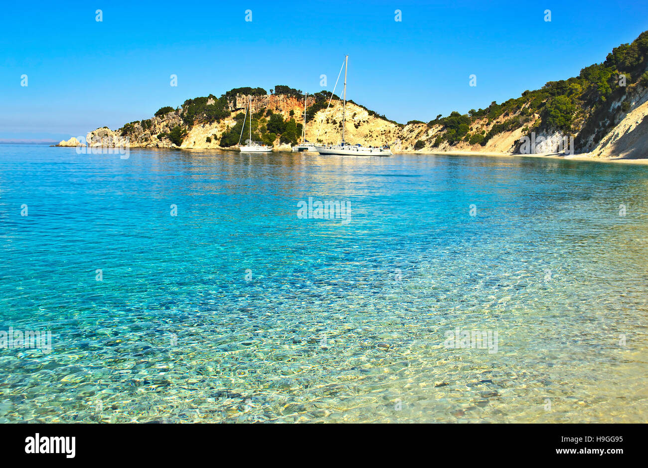 landscape of Gidaki beach Ithaca Greece Stock Photo - Alamy