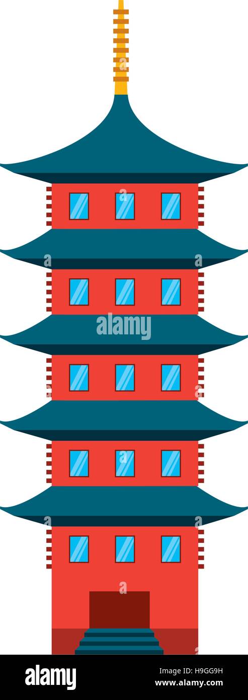 japanese building isolated icon vector illustration design Stock Vector ...