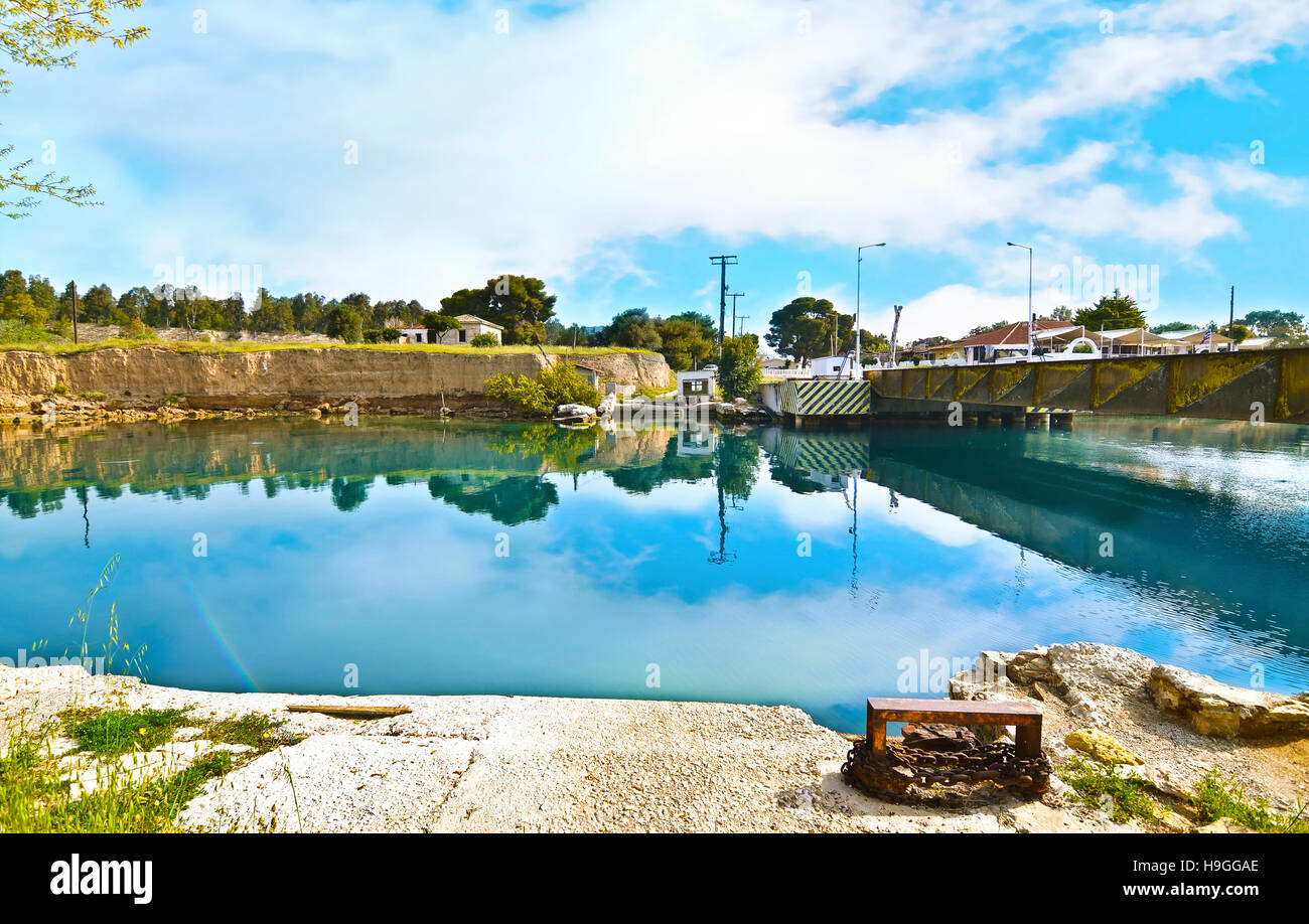 landscape of Corinth canal Greece Stock Photo - Alamy