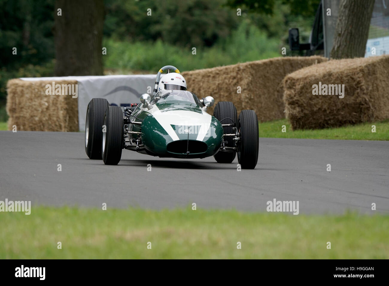 Alan Harrison aboard a 1960 Cooper Type 56 at The Chateau Impney ...