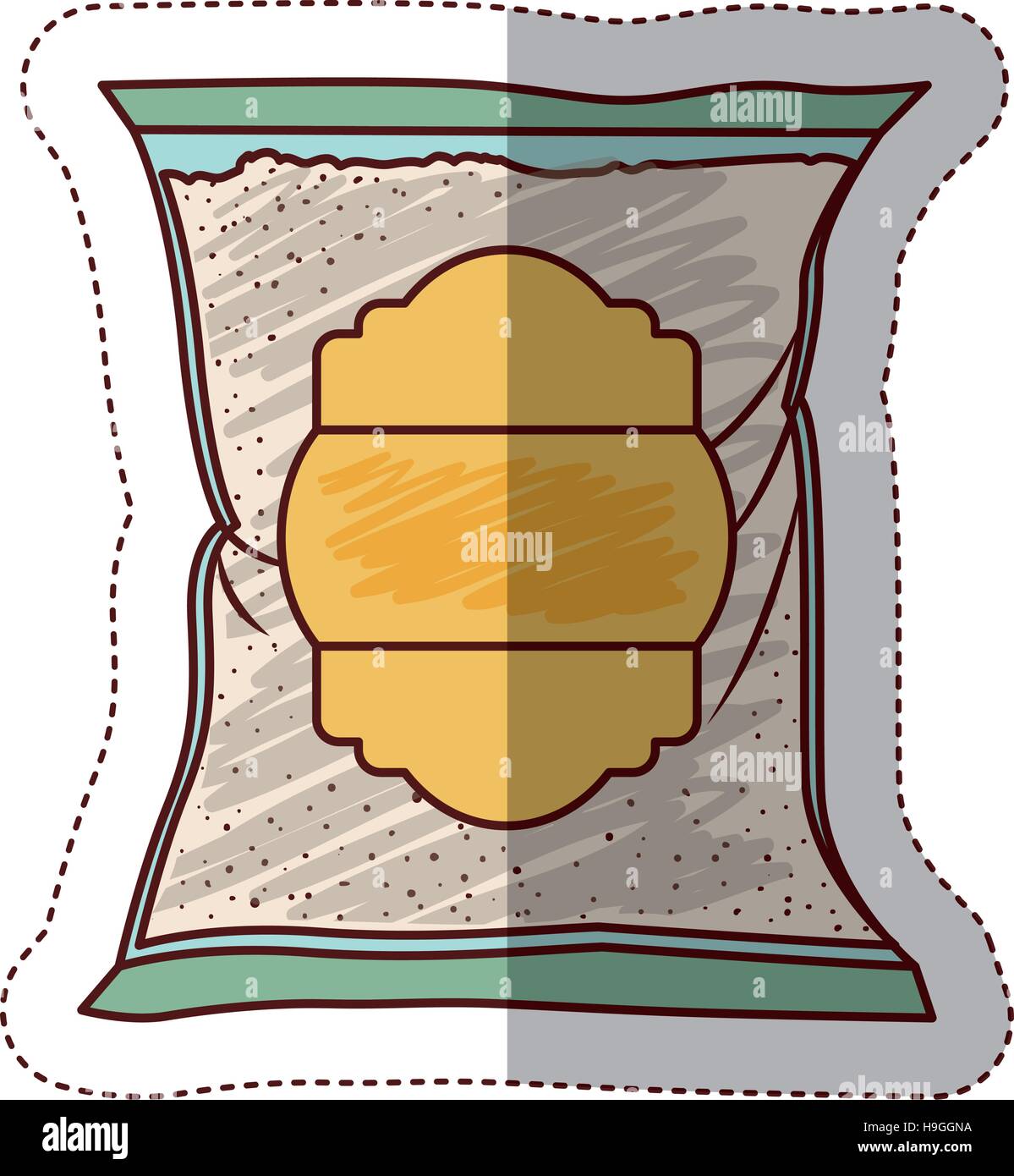 Sugar bag icon. Dessert sweet candy food and organic theme. Isolated ...