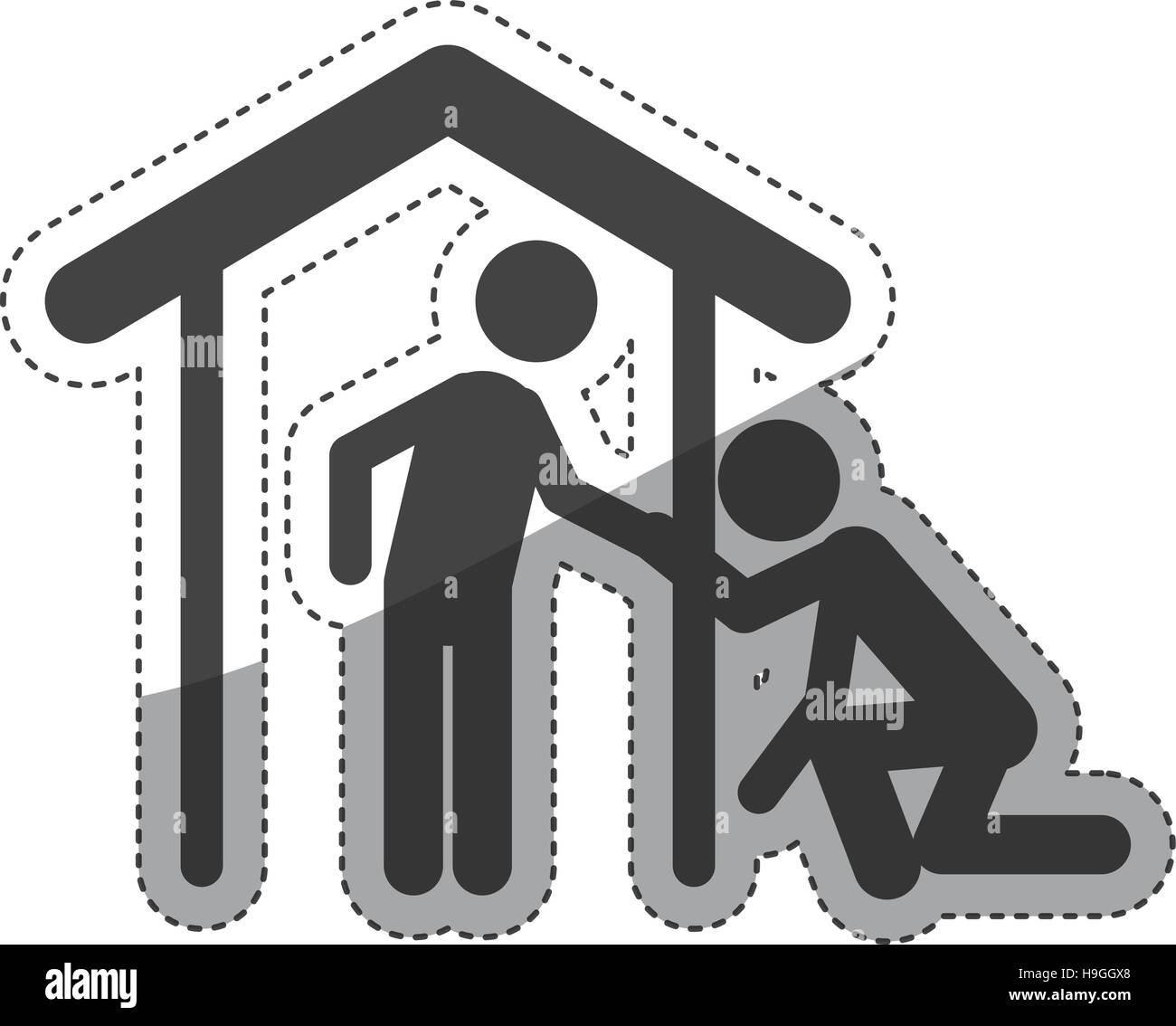 Pictogram and house icon. People person figure and human theme ...