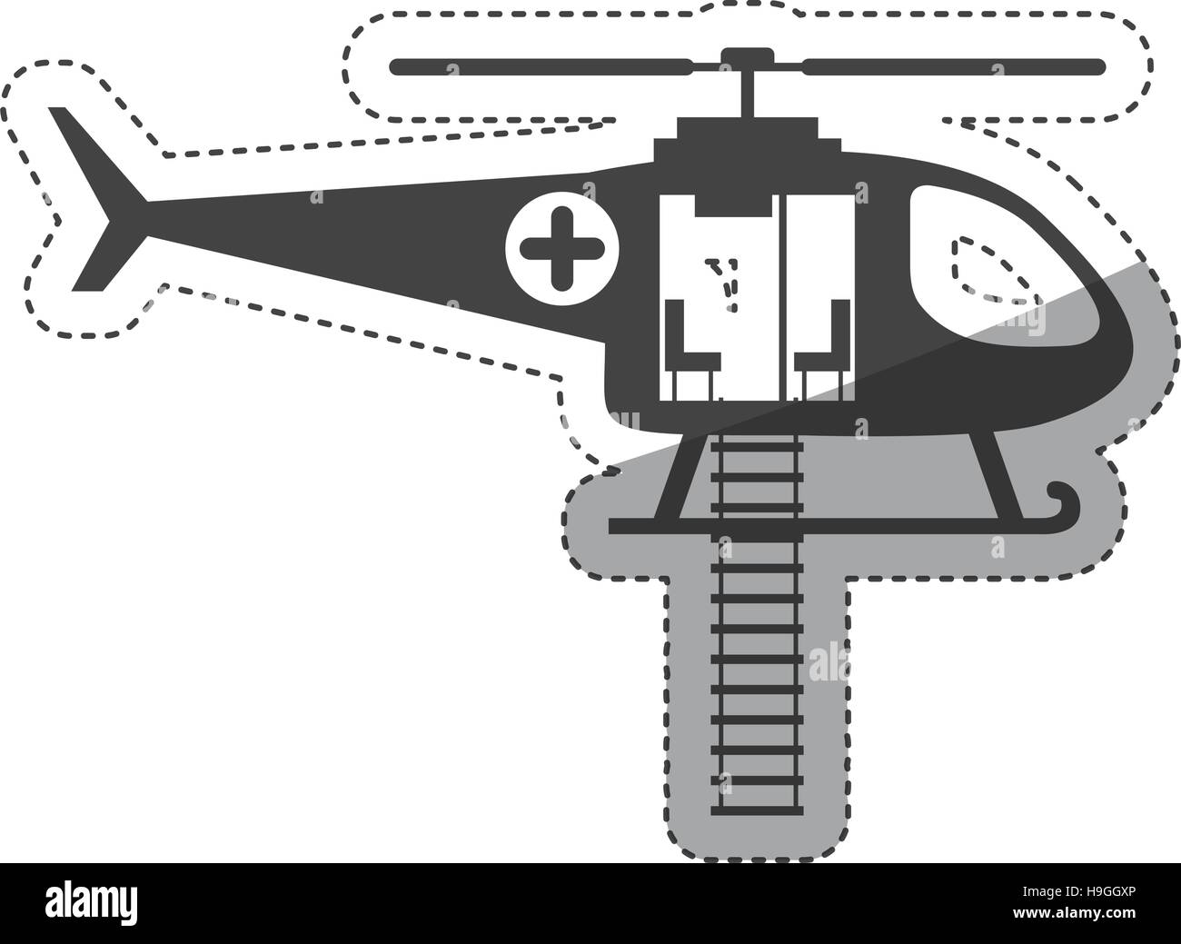Helicopter icon. Emergency tool rescue save and department theme ...
