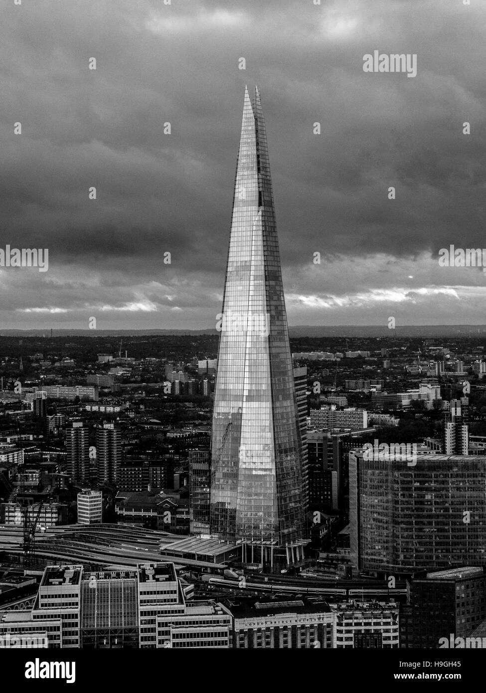 City skyline with the shard Black and White Stock Photos & Images - Alamy