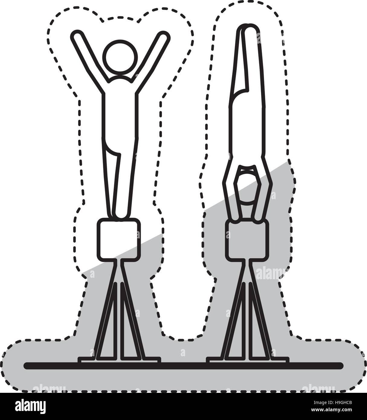 Pictogram practice artistic gymnastics icon. Sport hobby people person ...