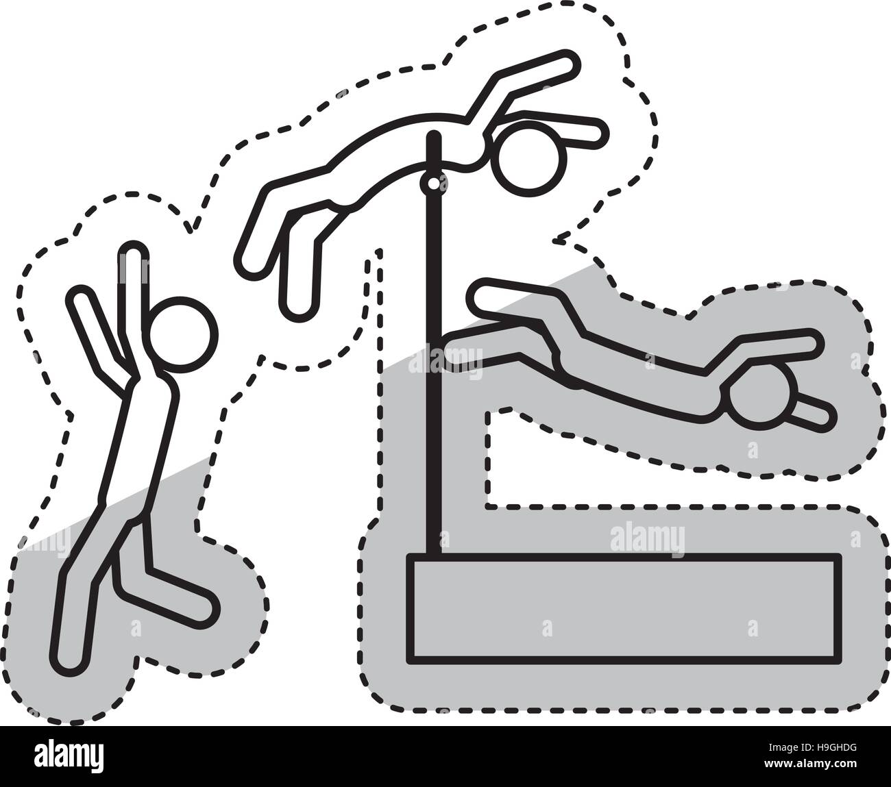 Pictogram jumping icon. Sport hobby people person and human theme. Isolated design. Vector ...