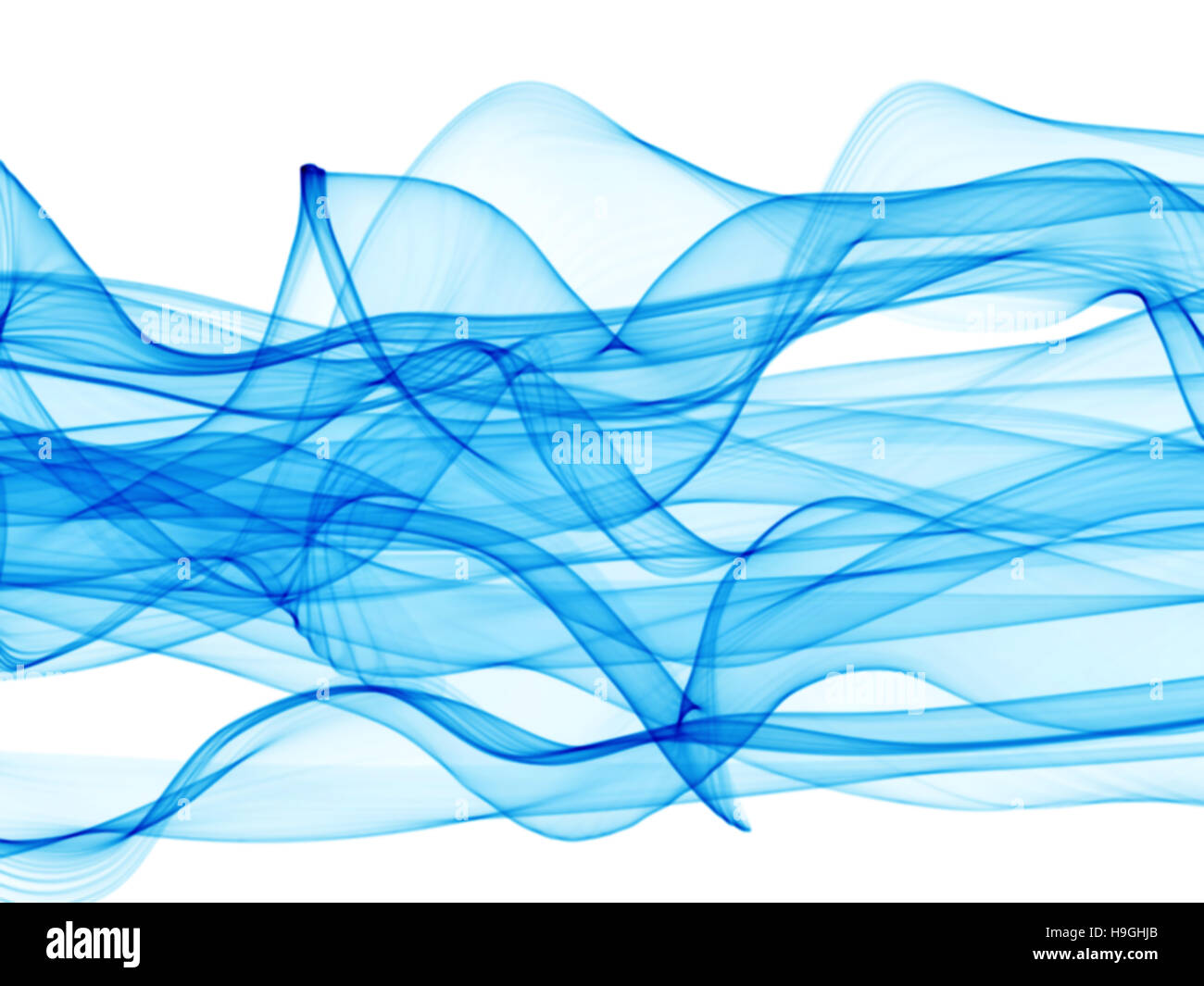 abstract blue wavy smoke flame isolated over white background Stock ...