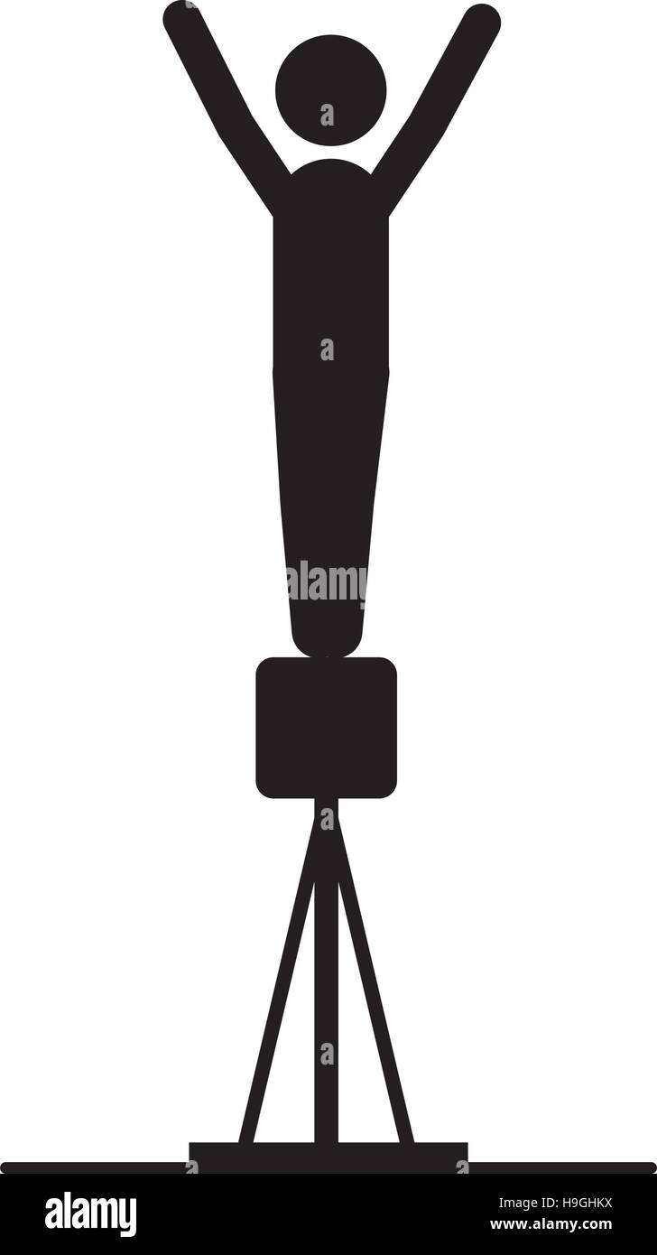 Pictogram practice artistic gymnastics icon. Sport hobby people person ...