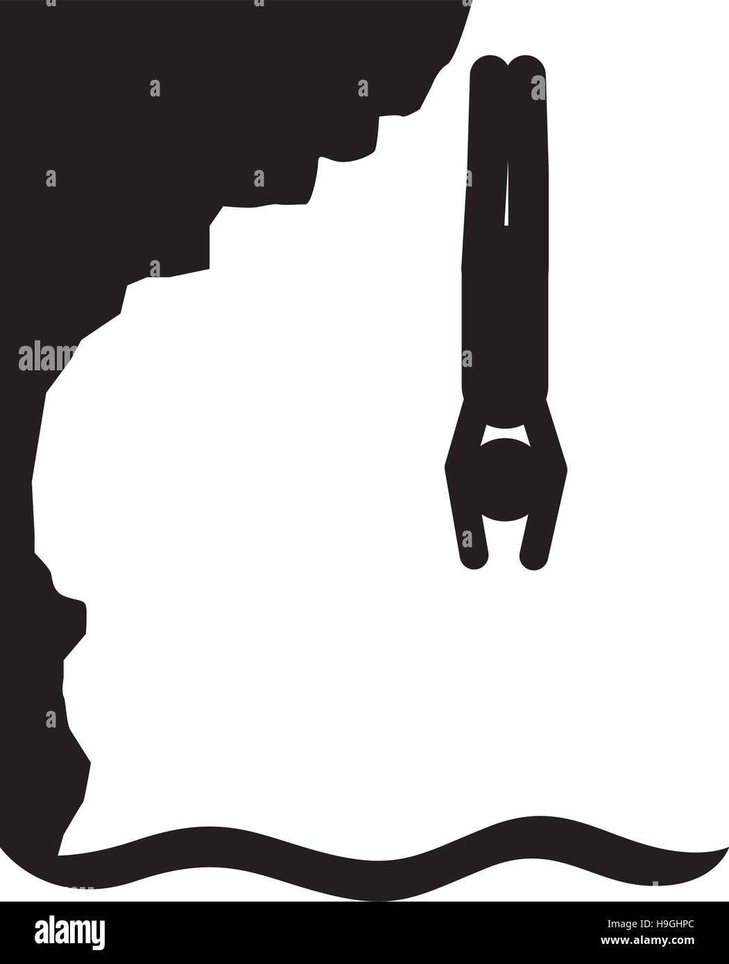 Pictogram practice clif diving icon. Sport hobby people person and ...