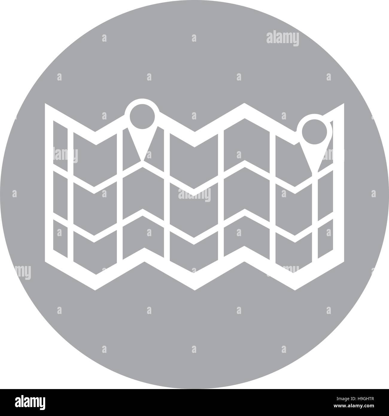 paper map guide with pin location vector illustration design Stock ...