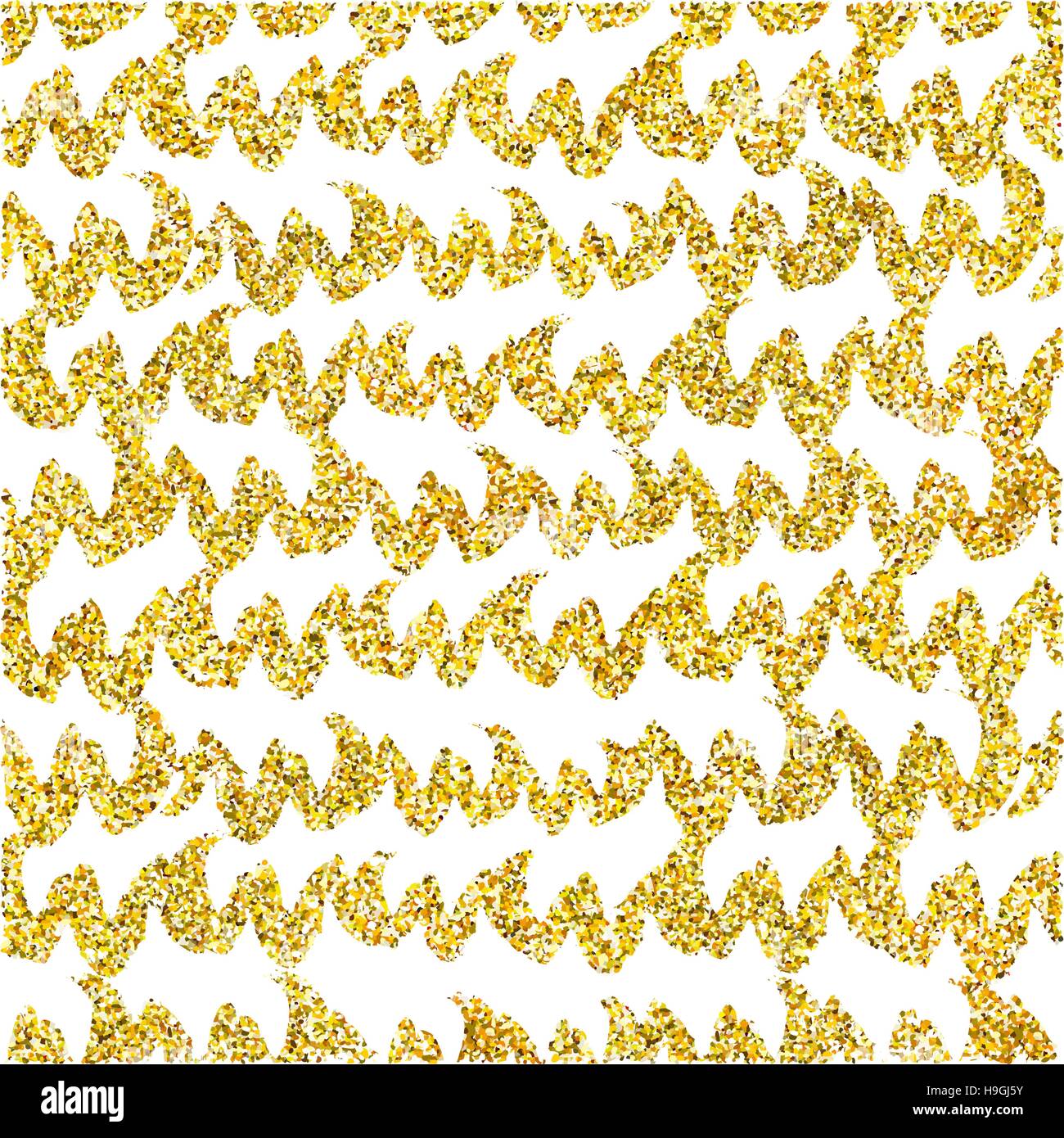 Vector gold glitter seamless pattern. Hand drawn gold glitter vector ...