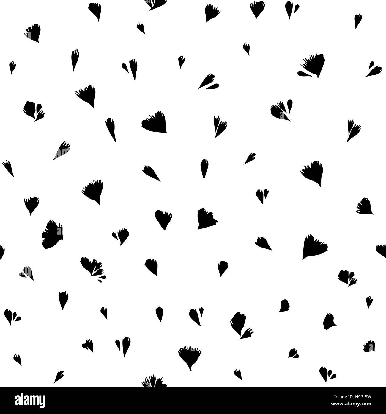 Vector monochrome hand drawn seamless pattern. Black and white abstract ...