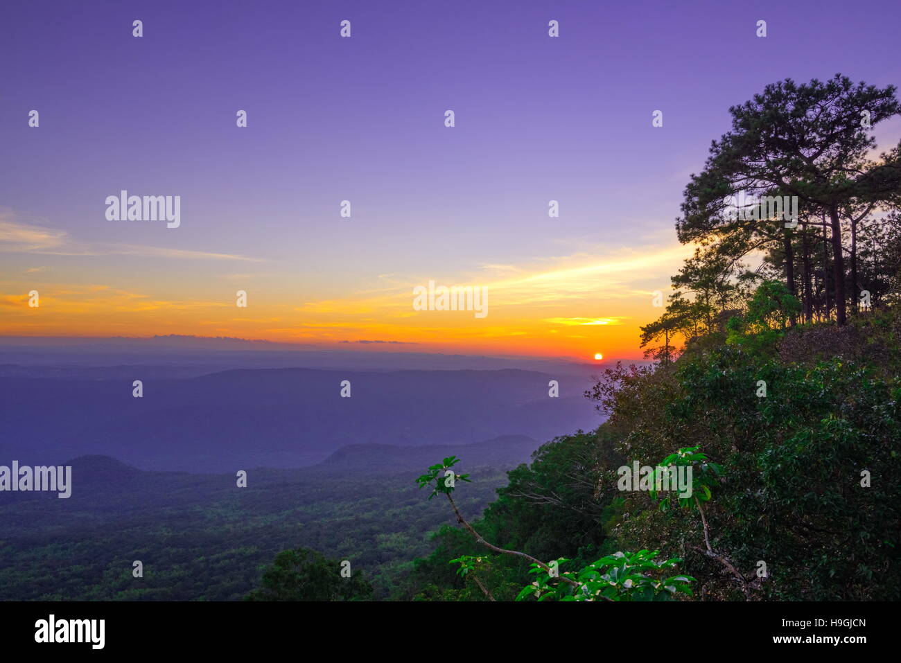 sunset in the mountain Stock Photo - Alamy